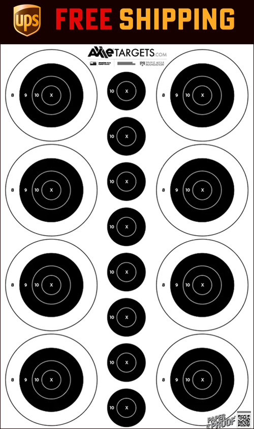 B8 Cluster Target – 23x35 Precision Bullseye Paper